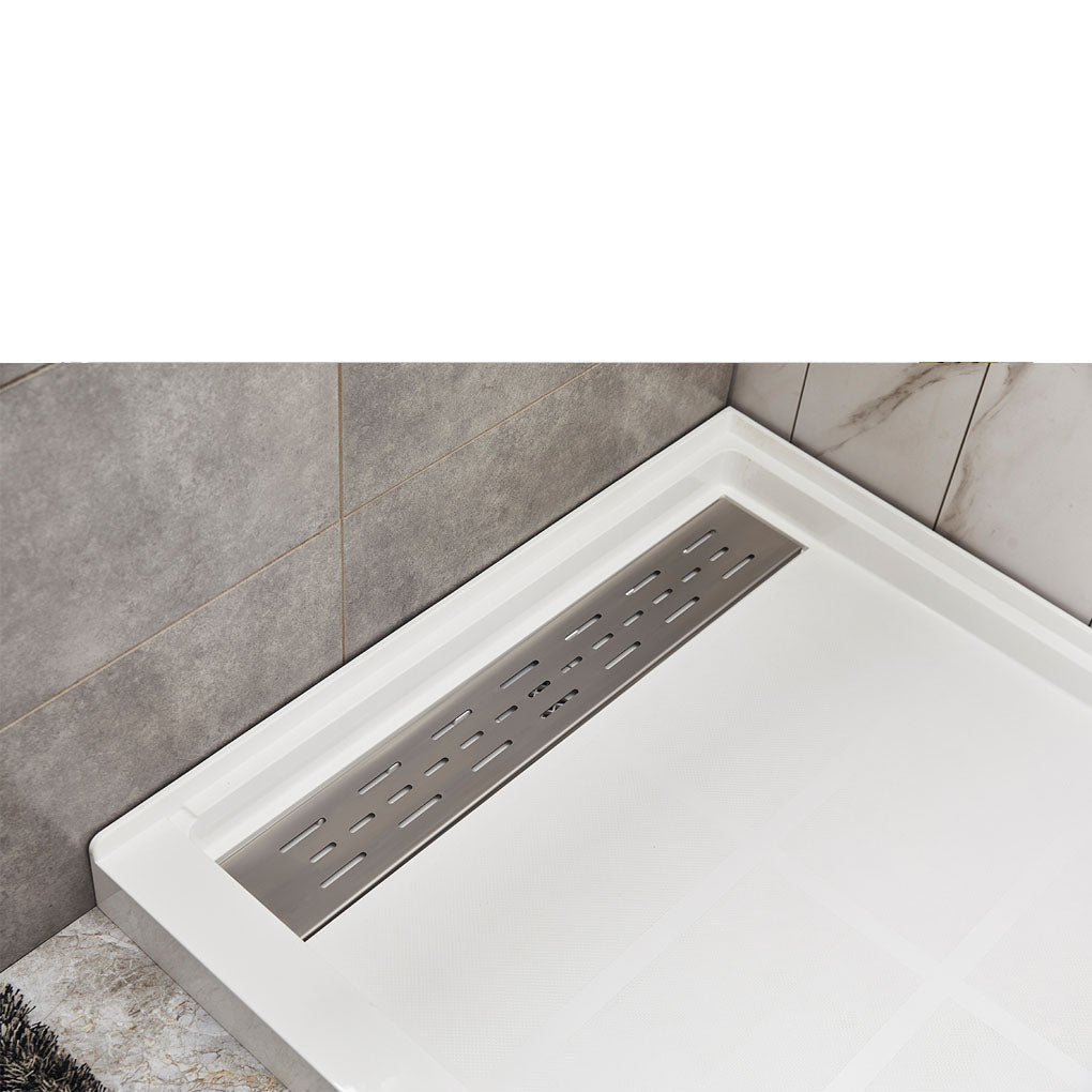 60''x 36''x 4'' Single Threshold Shower Base (White) (Left Drain)
