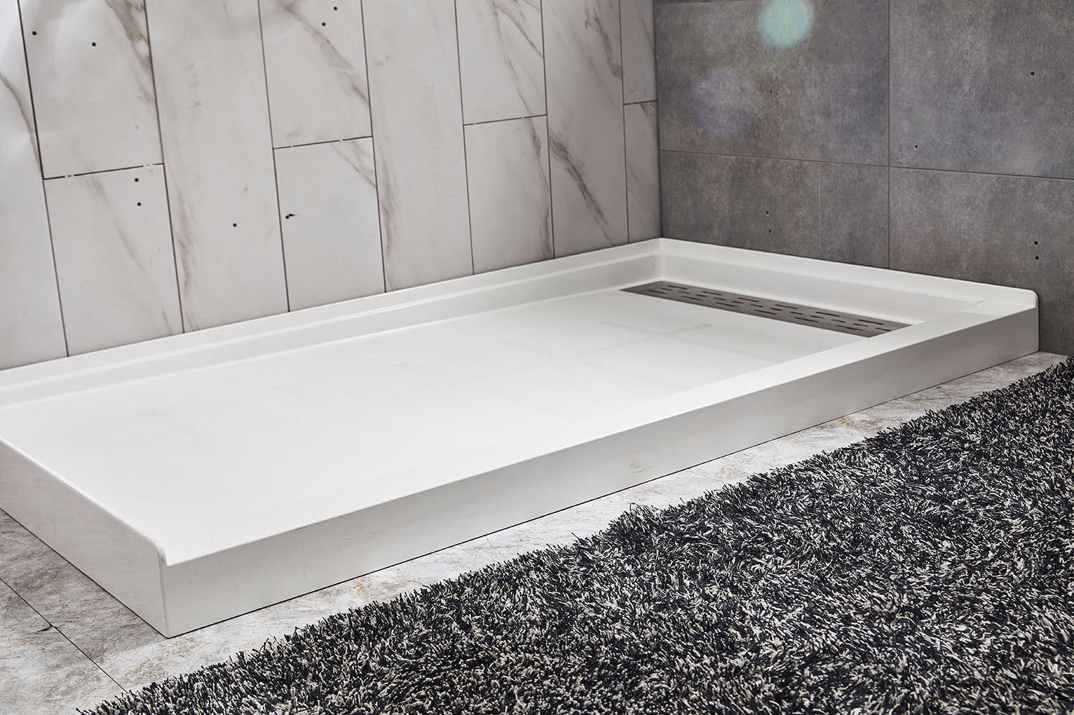 60''x 30''x 4'' Single Threshold Shower Base (White) (Right Drain)