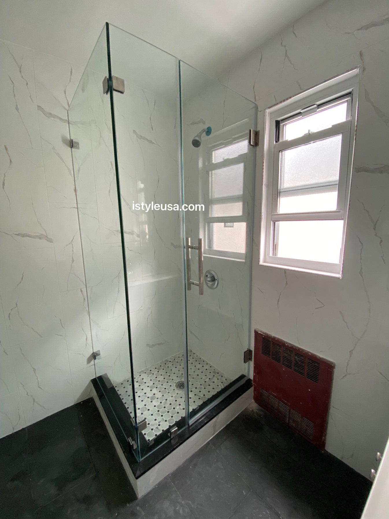 3PC Miko Hinge On Wall w/ Return Panel (Hinge Series E) (Chrome)