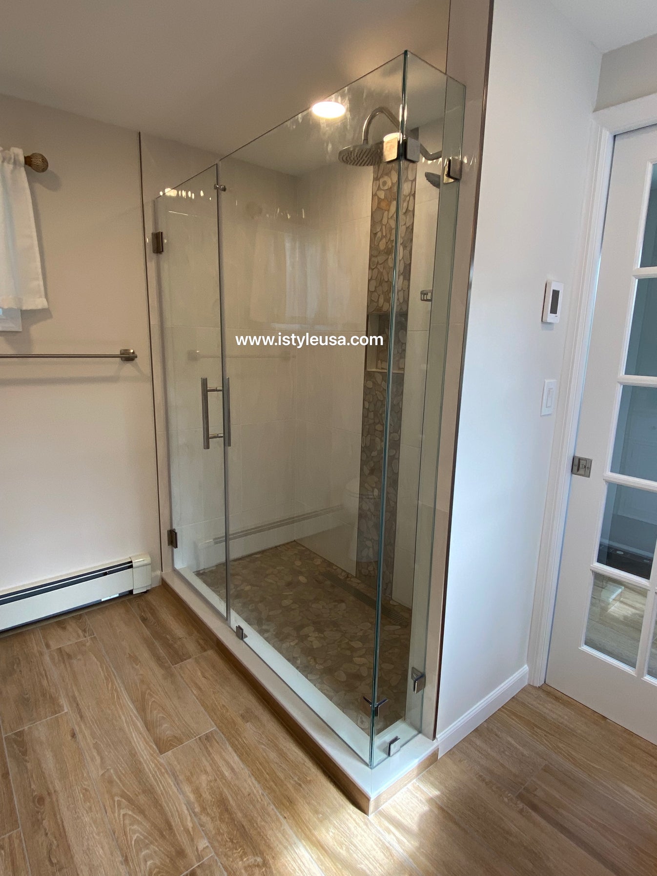 3PC Miko Hinge On Wall w/ Return Panel (Hinge Series E) (Brushed Nicke