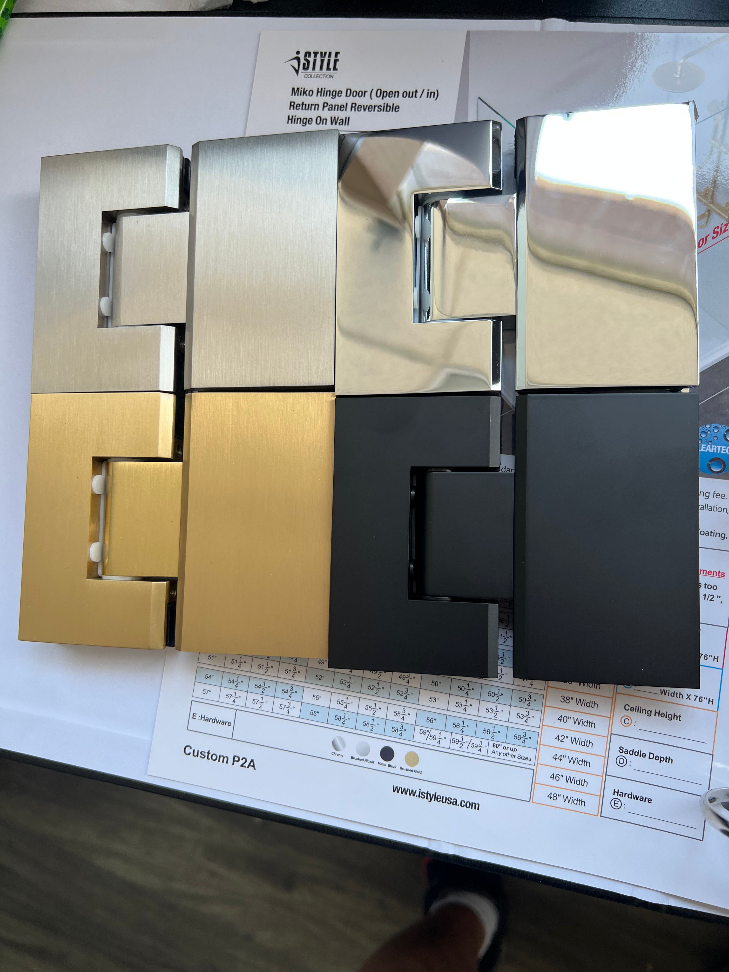 Pre-Made Miko's Hinges Custom 3/8" (Brushed Gold) In stocks ready for