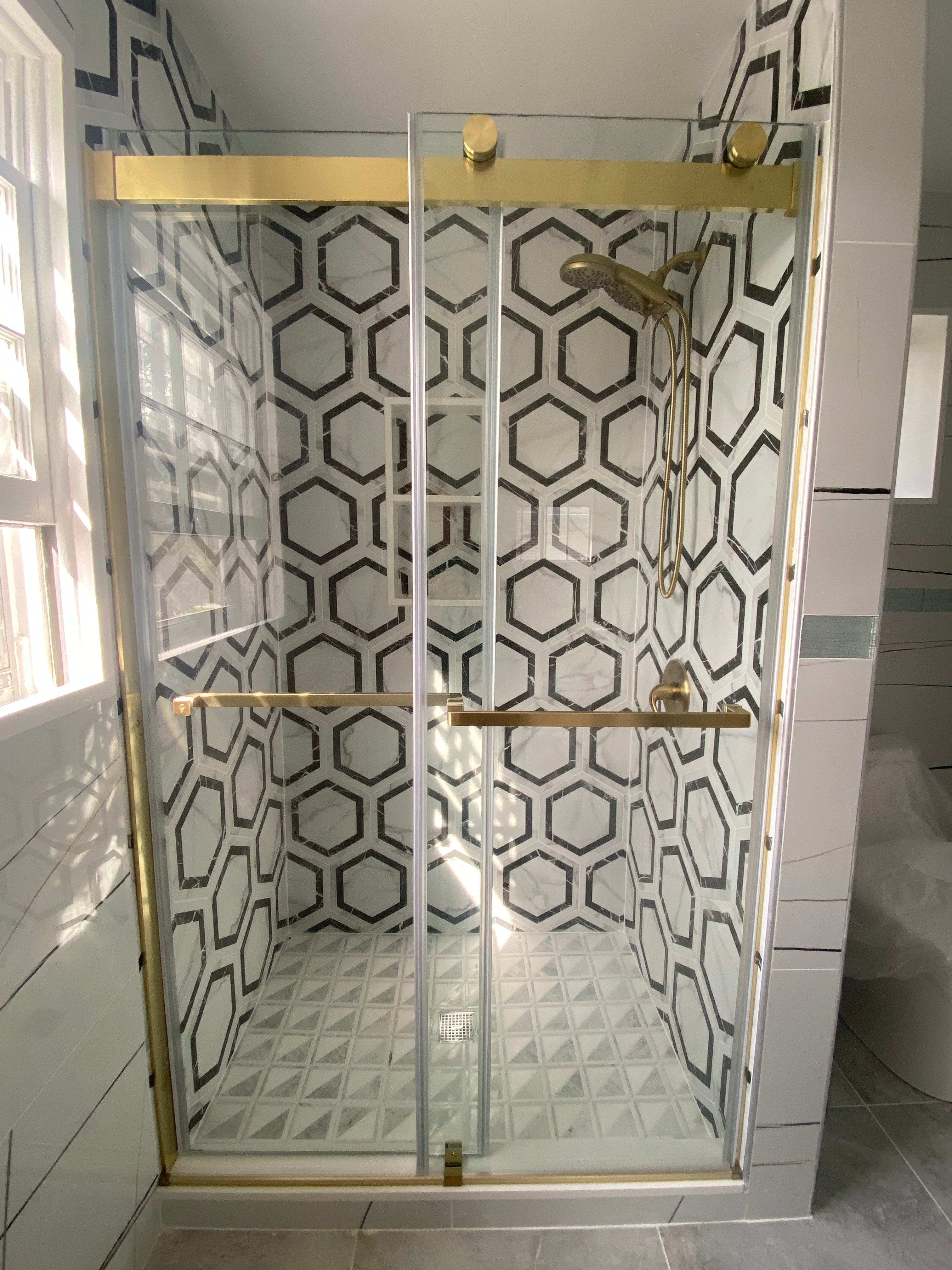 48" Ayden Series Frameless Bypass Shower Door with Klearteck Treatment