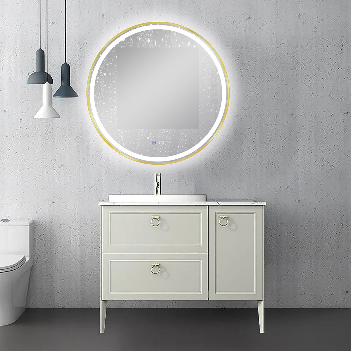 36" LED Madelyn Round Mirror (Brushed Gold)