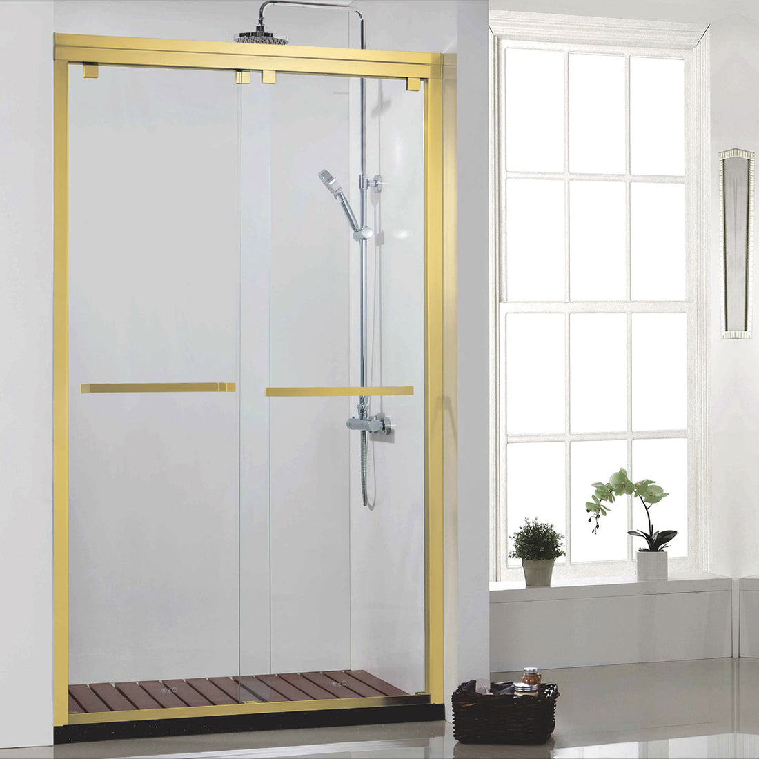60" ASD Series Bypass Shower Door with Klearteck Treatment (5/16" Thic